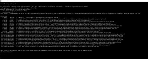 php trouble when running composer stack overflow