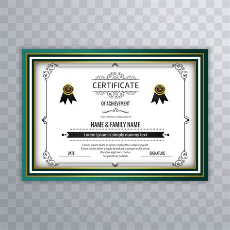 Abstract Beautiful Certificate Template Design Vector 258941 Vector Art