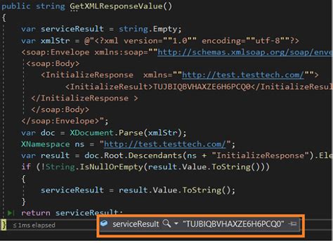 extract the node value from soap response in asp application