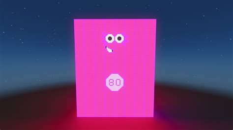 How To Make Numberblock 80 Glowing Pixel Art In Minecraft Numberblocks