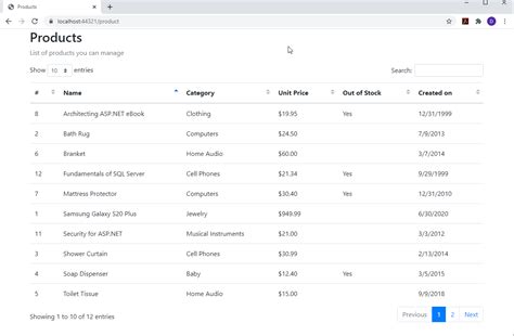c how to implement datatables server side side paging