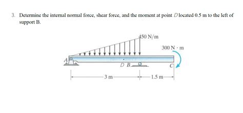 Solved 3 Determine The Internal Normal Force Shear Force