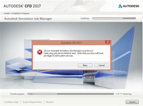 installation error cfd 2017 simulation job manager