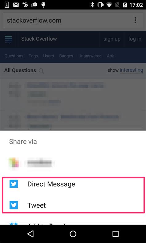 android hide own implicit intent from share list stack
