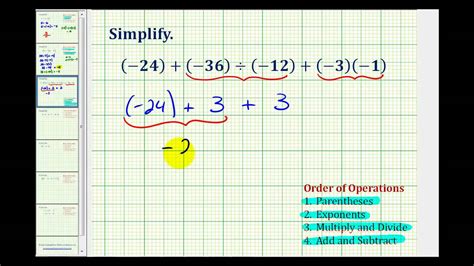 Order Of Operations To Simplify Expressions