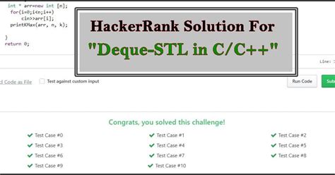 hackerrank solution for deque stl in c c