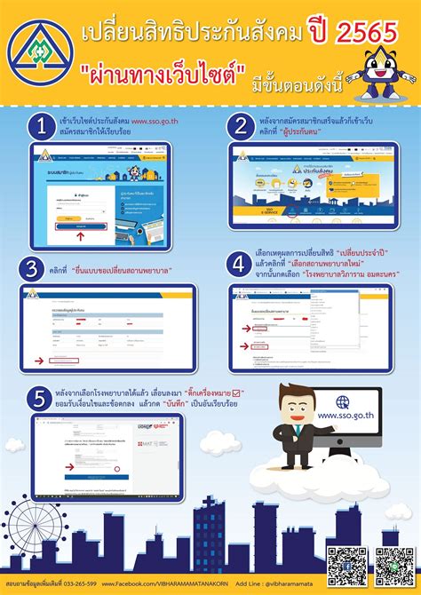 ข่าวสาร ประชาสัมพันธ์การเปลี่ยนสิทธิประกันสังคม ปี2565 ผ่านทางเว็บไซต์