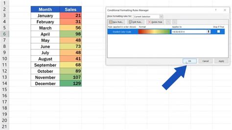 how to use color scales in excel conditional formatting