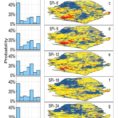 Spatial Distribution Of Drought Severity And Frequency Histogram For A