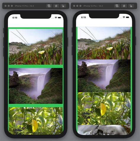 ios uitableview cell layout differences with iphone 12 pro and promax