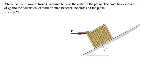 Solved Determine The Minimum Force P Required To Push The