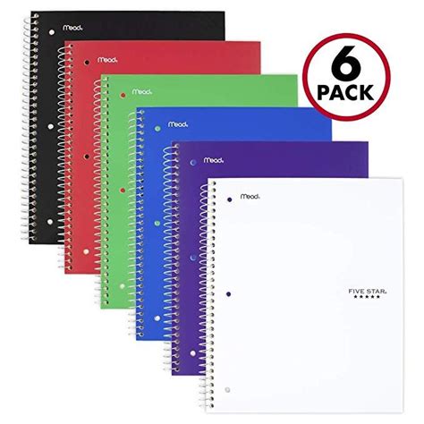Five Star Spiral Notebooks 5 Subject College Ruled Paper 200 Sheets