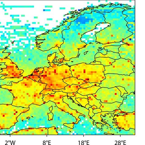 Map Of Annual Mean Fossil Fuel Co 2 Emissions Units Of Kg M −2 Yr −1