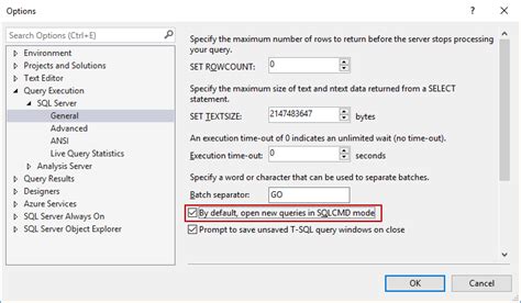 how to use sqlcmd commands in the ssms query editor sql