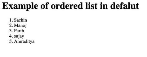 unordered ordered and description lists in html