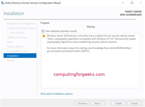 how to install active directory domain services in windows server 2019