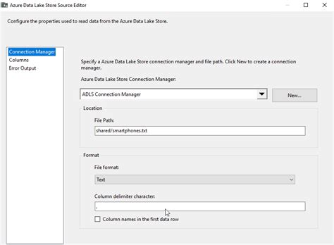 upload documents to azure data lake and export data using ssis