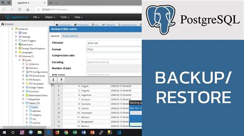 สอน postgresql การ backup และ restore ฐานข้อมูลและตาราง youtube