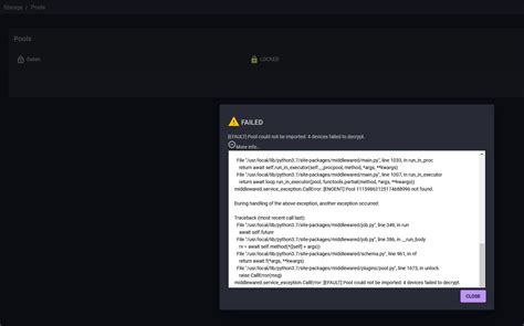can t unlook zfs pool after droping another truenas community