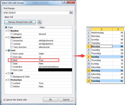 how to make cells bold if greater than certain number in