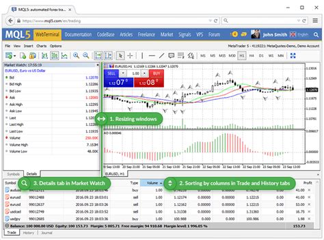 metatrader 5 web platform code optimization and new interface features