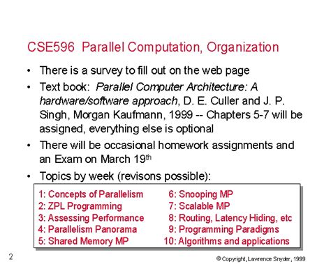cse596 parallel computation organization