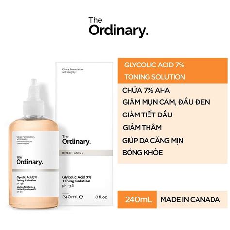 The Ordinary Glycolic Acid 7 Toning Solution Tẩy Da Chết Hiệu Quả