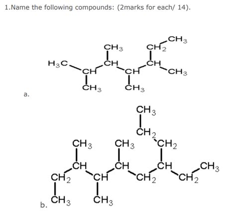 Solved Draw The Structure Of The Following Compounds