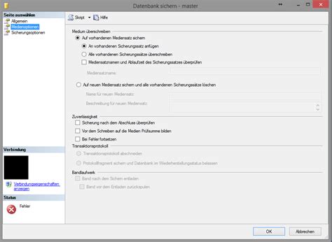 backup failed for server microsoft sqlserver smoextended set property