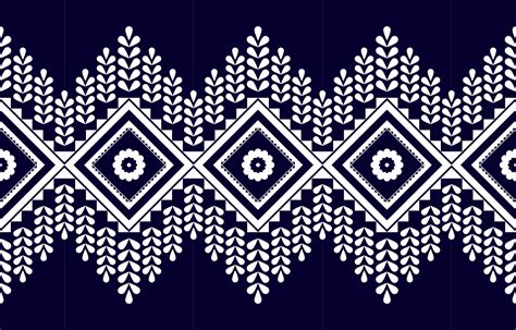 Ethnic Seamless Pattern Flower Decoration Traditional Tribal Style