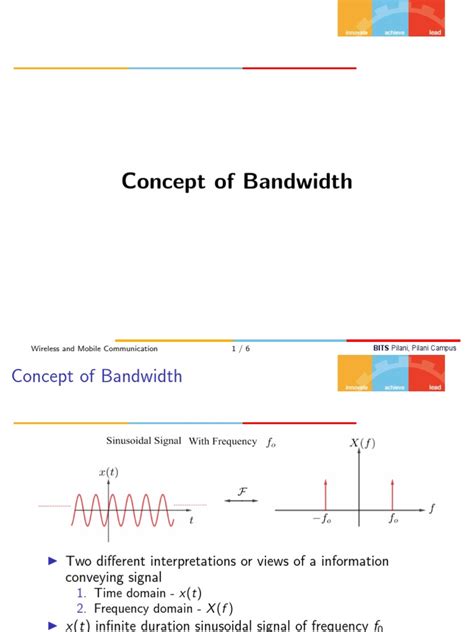 Concept Of Bandwidth Wireless And Mobile Communication 1 6 Pdf