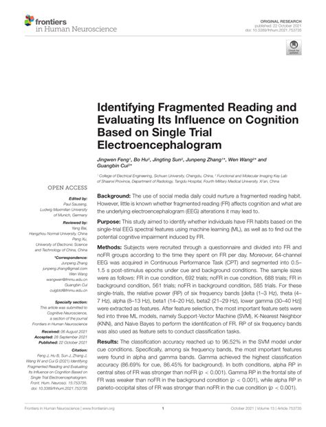 Pdf Identifying Fragmented Reading And Evaluating Its Influence On