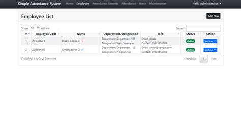 simple attendance system in php and sqlite free source code free
