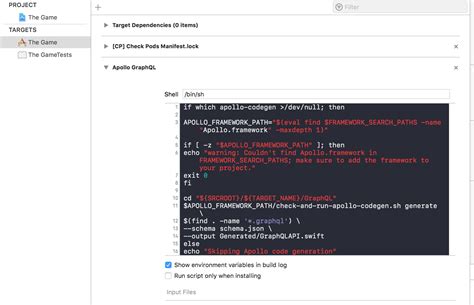 how to build xcode ios project using apollo framwork to work with