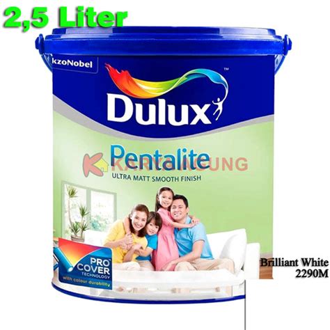 Jual Cat Tembok Interior Dulux Pentalite Brilliant White 2290 2 5l