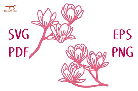 Magnolia Boughs Svg Cut File Graphic By Nic Squirrell · Creative Fabrica