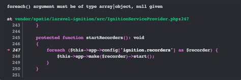 foreach argument must be of type array object null given · issue