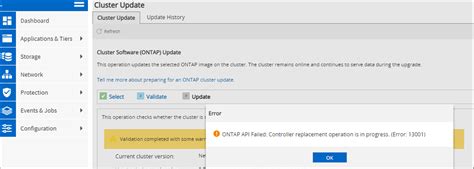 ontap api failed controller replacement operation is in progress
