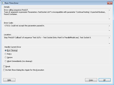 solved preuut callback returns error 17313 argument expression