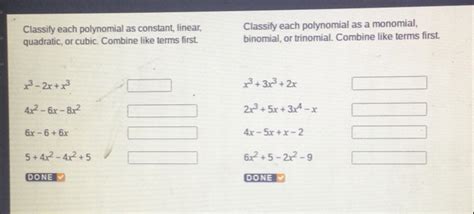 Solved Classify Each Polynomial As Constant Linear Classify Each