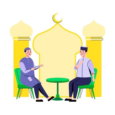 Premium Vector Two Men Sitting And Having A Great Conversation With