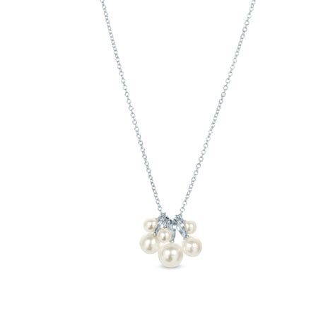 Gemistry White Cultured Freshwater Multi Pearl Dangle Necklace In