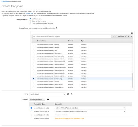 vmware cloud on aws access an amazon simple email service ses using