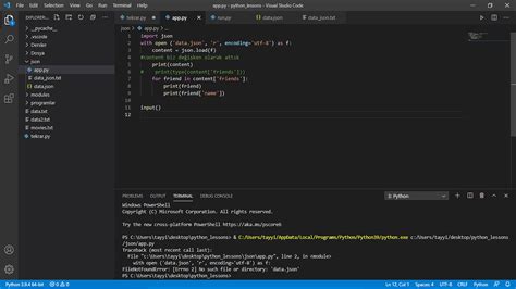 vscode filenotfounderror [errno 2] no such file or directory hatası