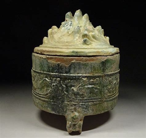 代購代標第一品牌－樂淘letao－緑屋ht 中国古玩 漢 緑釉 銀化 博山炉 唐物 時代物 I9 11 7244 11 5 100