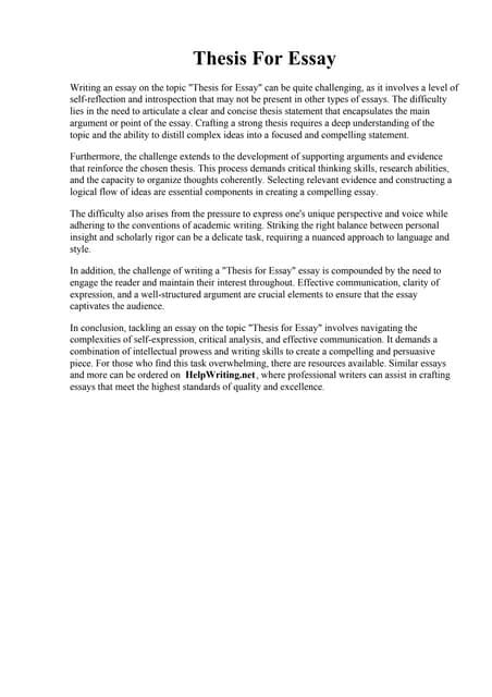 Thesis For Essay How To Write A Thesis Statement With Useful Steps And