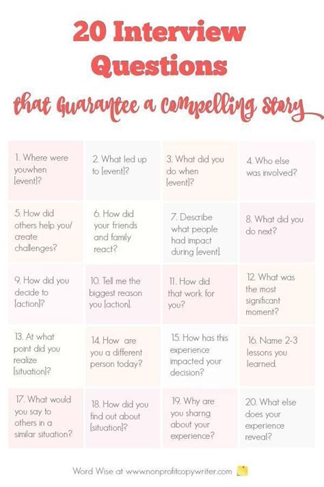 20 interview questions that guarantee a compelling story great