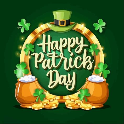 Premium Vector Happy Saint Patricks Day Greeting Card