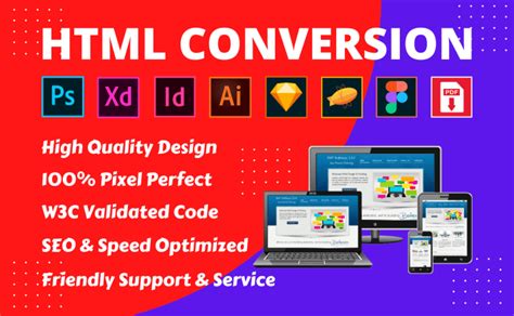 convert psd to html figma to html xd to html css bootstrap responsive