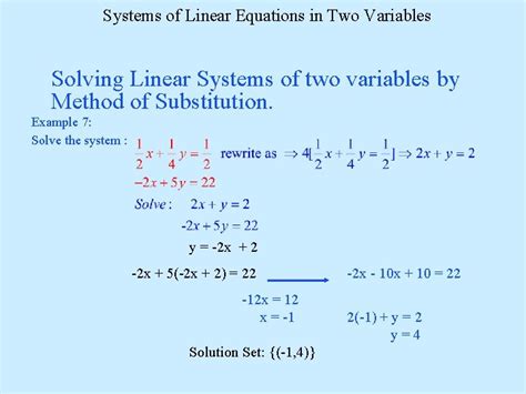 How To Solve Linear Equations With 2 Variables Using Substitution